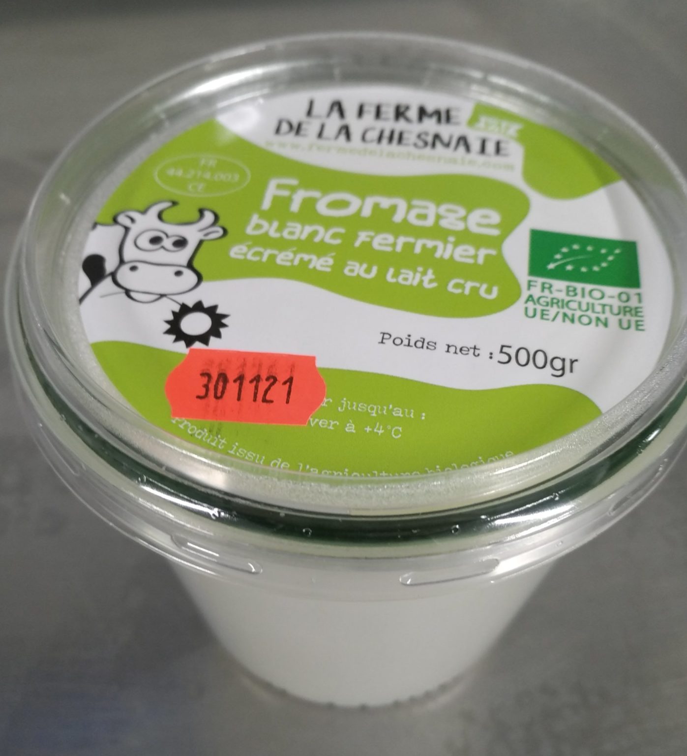 fromage blanc fermier écrémé au lait cru (500g) (0%) – FERME DE LA CHESNAIE